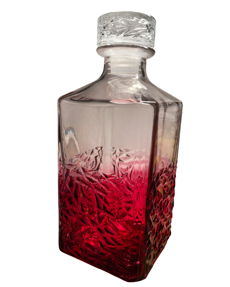 Wine Glass Decanter Red Ruby Diamond Cut Design | eBay