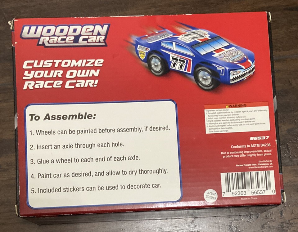 Wooden Race Car Kit-Paint To Customize Your Own Racing Car-56537 ...