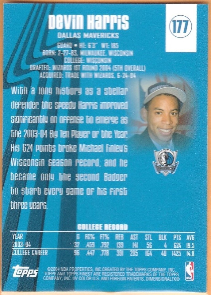 2003-04 FINEST DEVIN HARRIS XRC RC | eBay