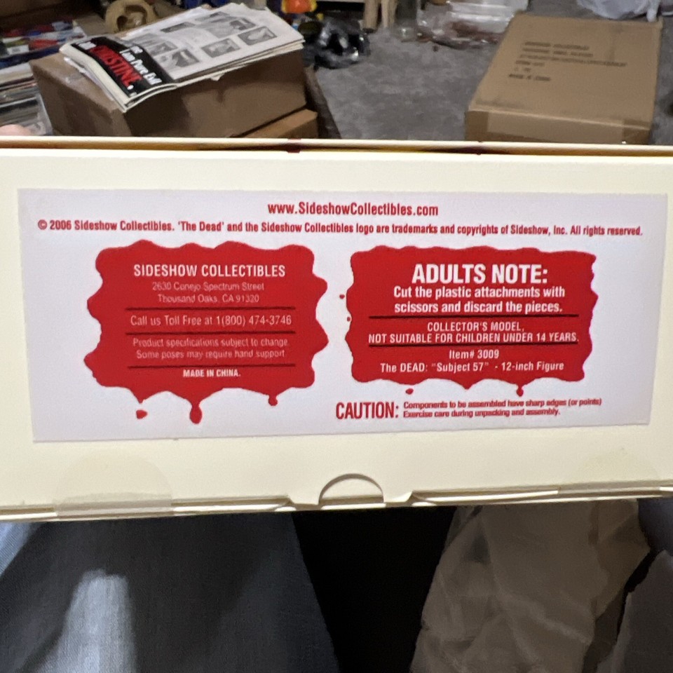 Sideshow THE DEAD Subject 57 - ZOMBIE w/ Shipping Box | eBay