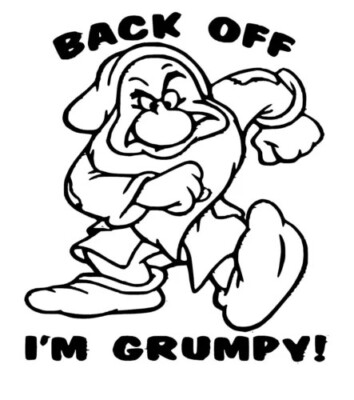 Back Off Grumpy Vinyl Decal Car Window Tumbler Laptop Mirror Bike | eBay