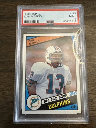 1984 Topps Football #123 Dan Marino Miami Dolphins RC Rookie HOF PSA 9 ...