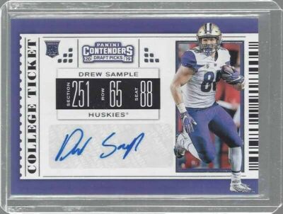 DREW SAMPLE 2019 PANINI CONTENDERS WASHINGTON COLLEGE TICKET ROOKIE ...
