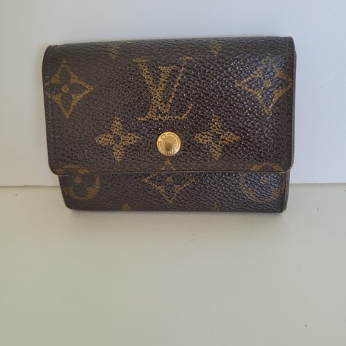 Louis Vuitton LV Micro Brown Folding Monogram Leather Card Wallet Smal ...