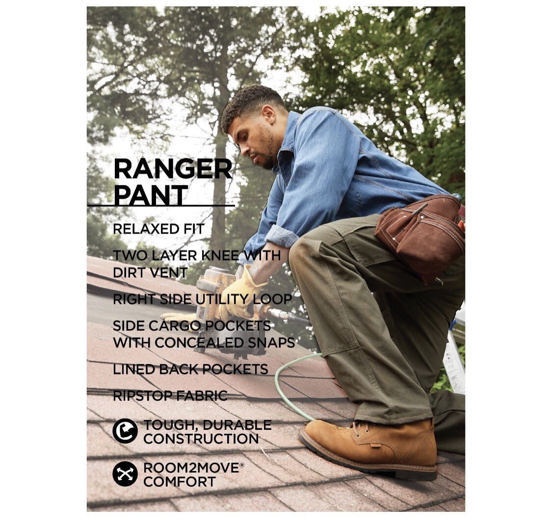 WRANGLER Ranger Workwear Men's Relaxed Fit Pants-Brown (Bark) Size ...