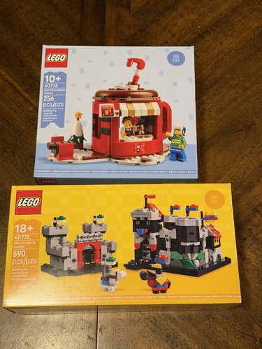 Lego GWP Bundle: 40775 Mini Knight's Castle, 40776 Hot Chocolate Stand ...