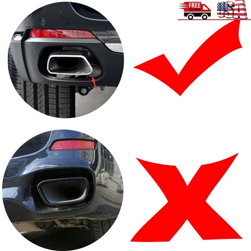 2PCS Black Steel Rear Exhaust Tip Tail Pipe Fit For BMW X5 F15 X6 2014 ...