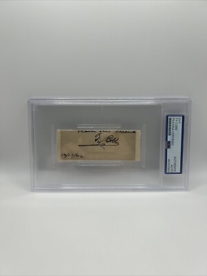 TY COBB CUT AUTOGRAPH SIGNATURE PSA/DNA CERTIFIED SIGNED DATED Detroit ...