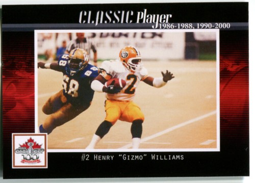 2012 Extreme CFL Grey Cup 100 Years Henry Gizmo Williams Card Edmonton ...
