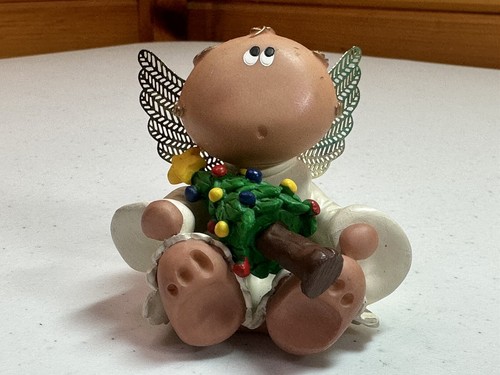 Vintage Angel Cheeks Angel with Christmas Tree Figurine Russ 2001 ...