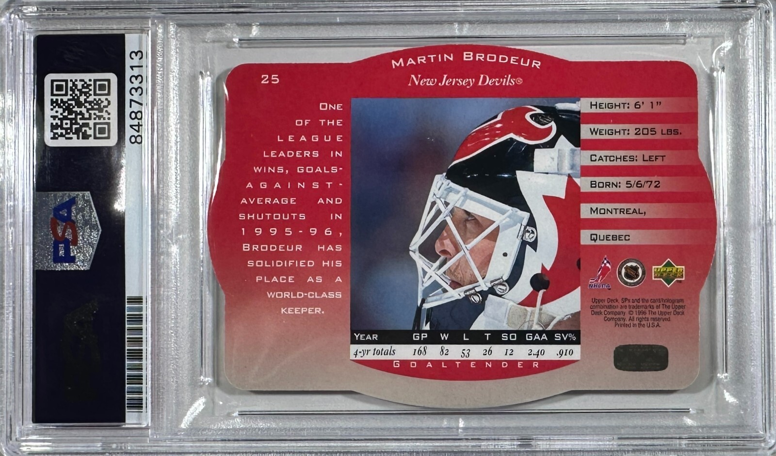 Martin Brodeur auto card Upper Deck #25 1996 New Jersey Devils PSA GEM ...