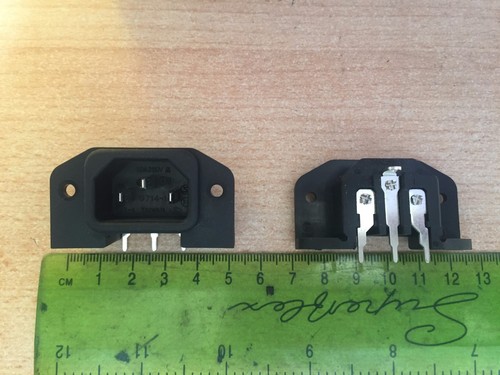 IEC Power Inlet PCB mounting earth solder tag 10 amp 250 volts 2 pieces ...