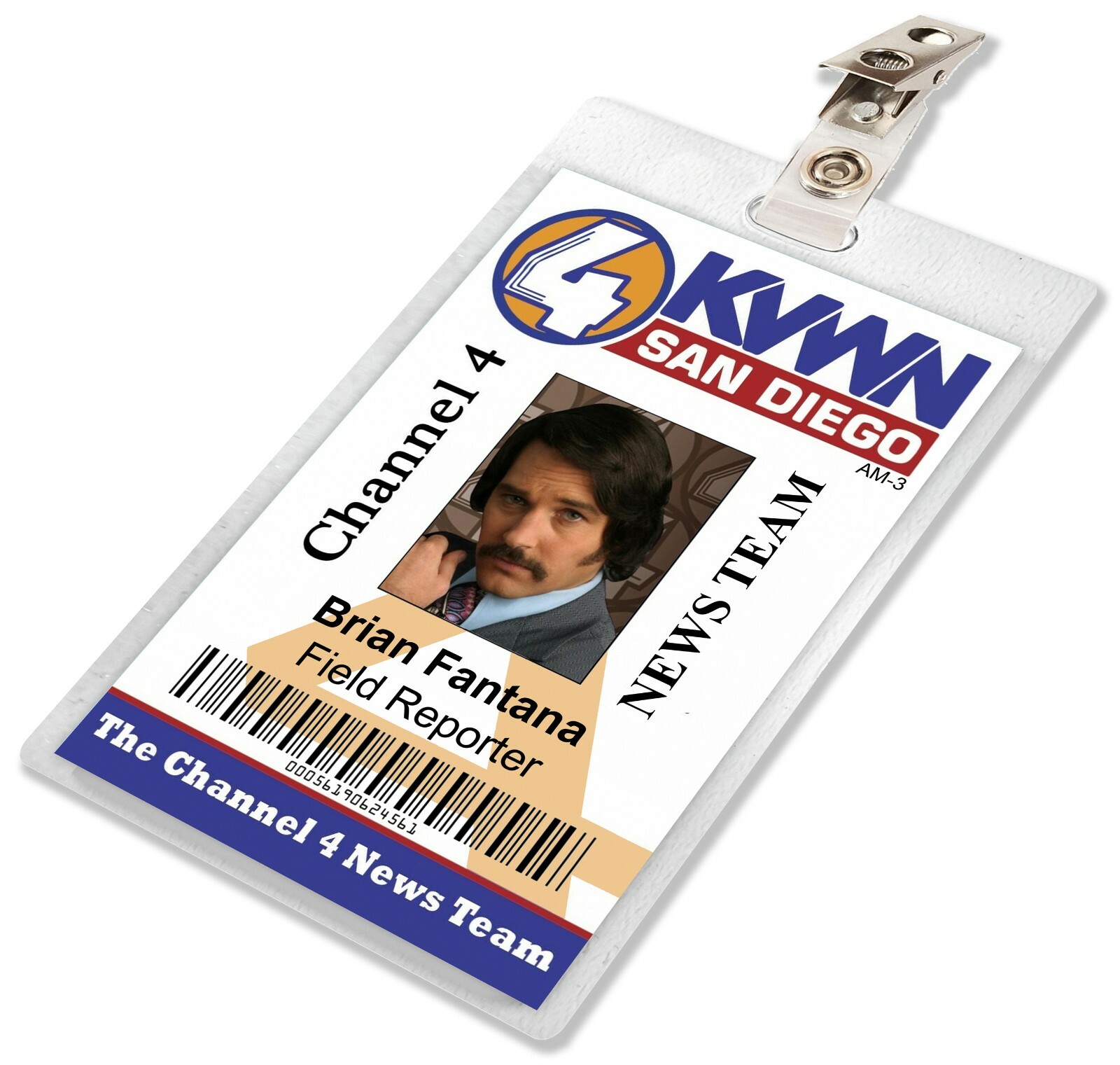 Anchorman BRIAN FANTANA Channel4 News Press Pass ID Badge Name Tag Card ...