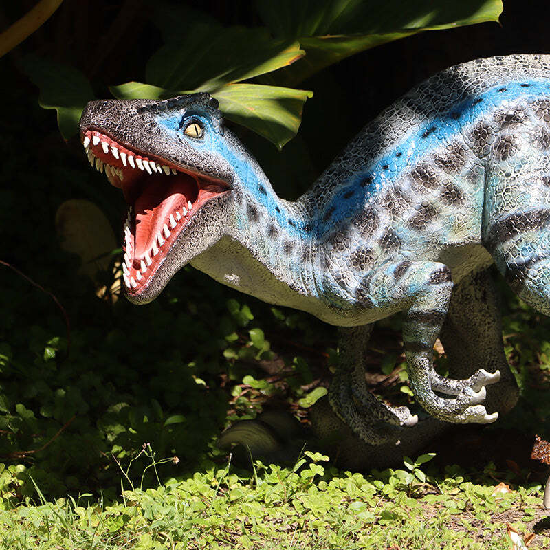 Blue Velociraptor Baby Dinosaur Life Size Resin Statue Jurassic Display ...