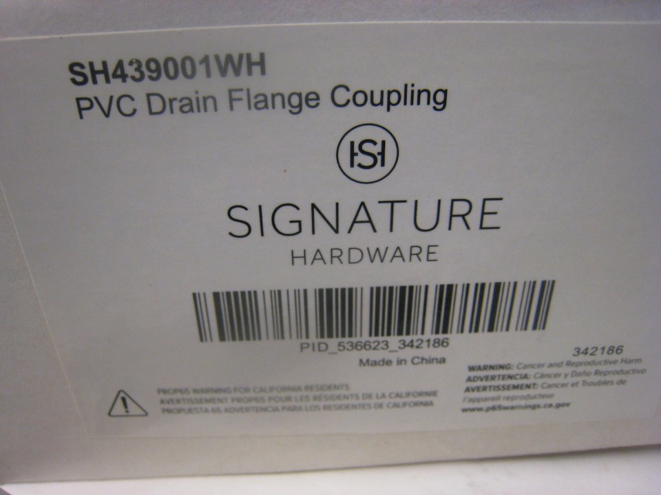 PVC Drain Flange Coupling for Tile Floor Signature Hardware 39922 ...