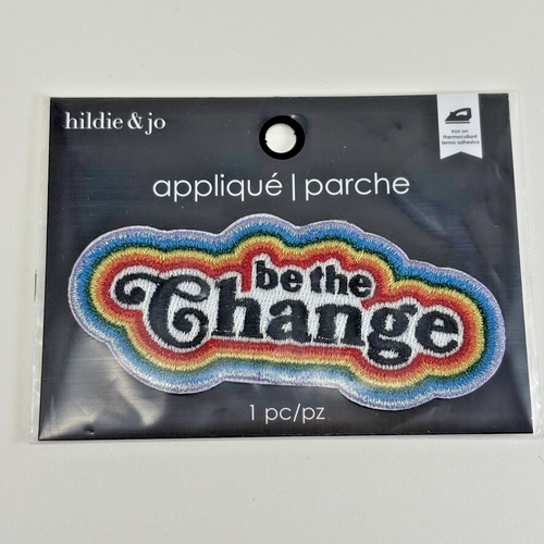 NEW Iron-On Be The Change Rainbow Gay Pride Embroider Appliqué Patch 3. ...