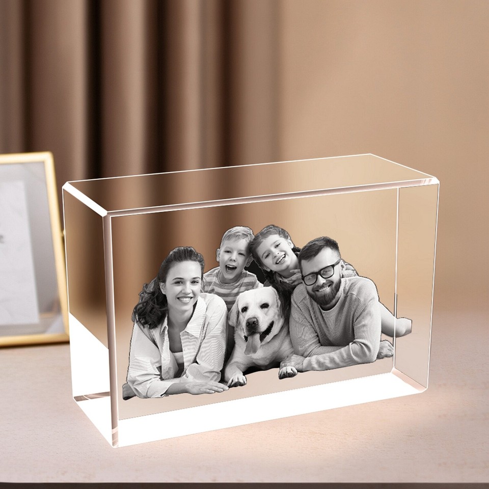 Personalised 3D Cube Crystal Photo Gifts, Birthday Wedding Anniversary ...