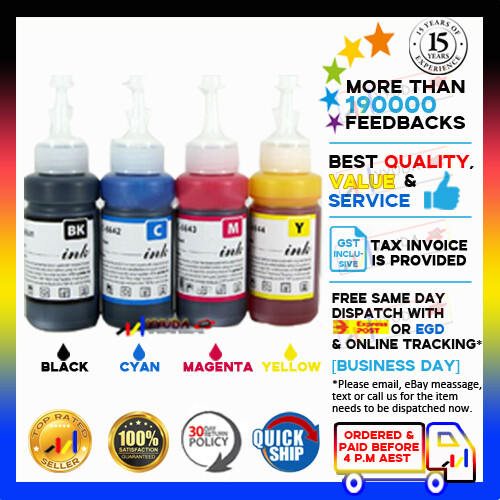 10 NON-OEM T664 E6641-E6644 Ink Bottles fits Epson ET2500 ET2550 ET2610 ...