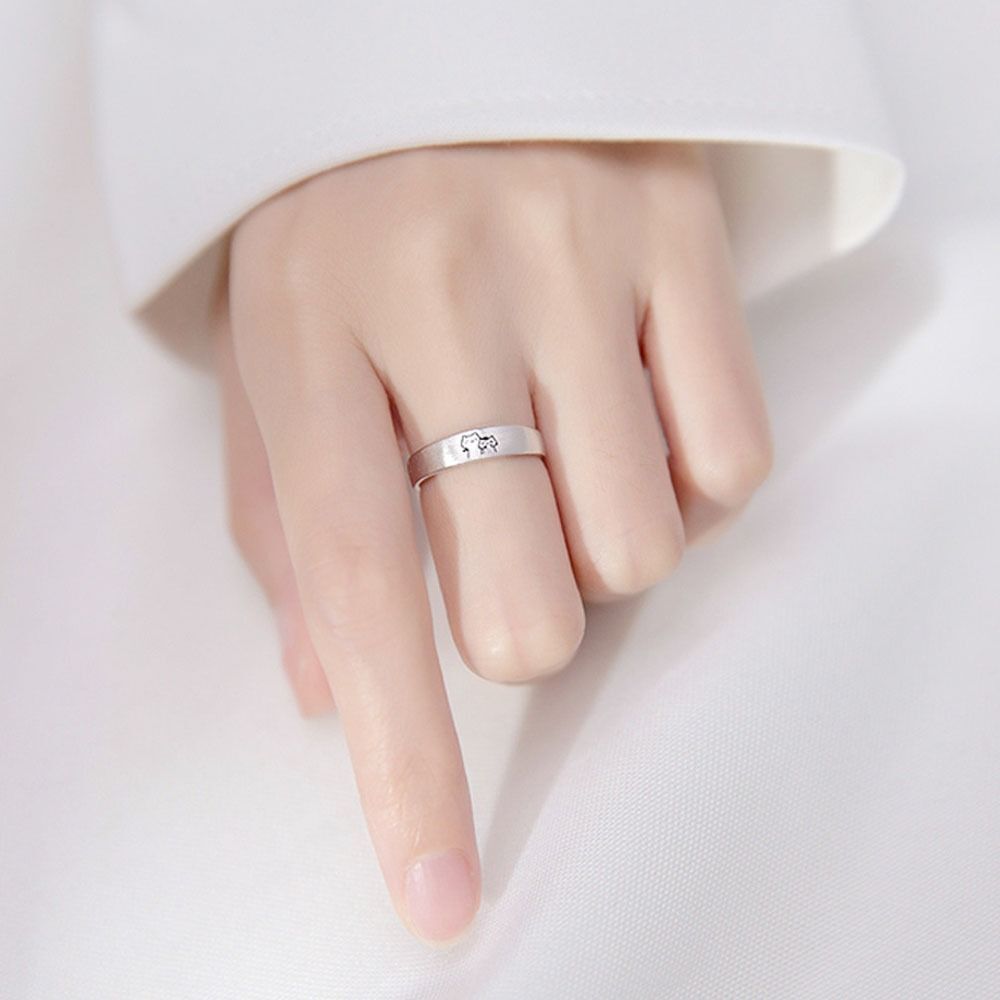 Rings Set Cat Finger Ring Couple Open Rings Romantic Silver Jewlery ...