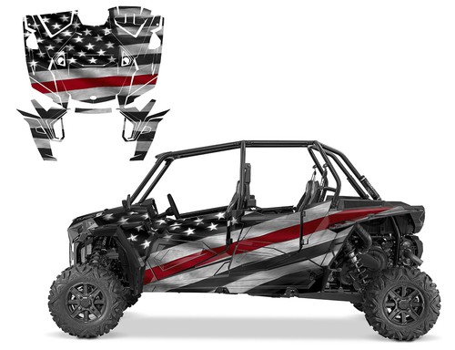 2019-22 Polaris RZR 4 XP, Turbo S Graphics decal Kit The Thin Blue Line ...