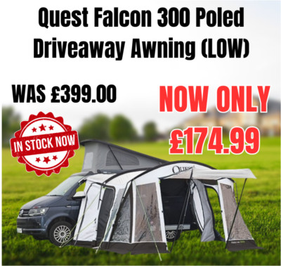 Quest Falcon 300 LOW top driveaway motorhome awning A3507 - GREY | eBay UK