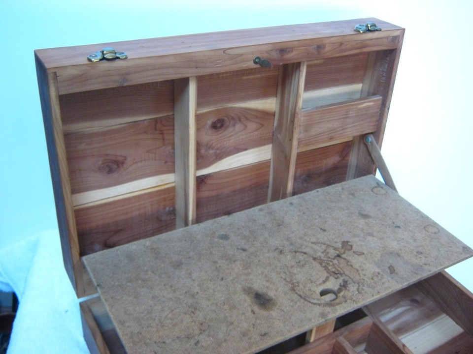 George C. Brown Company Greensboro, NC Wooden Fly Fishing Tackle Box ...