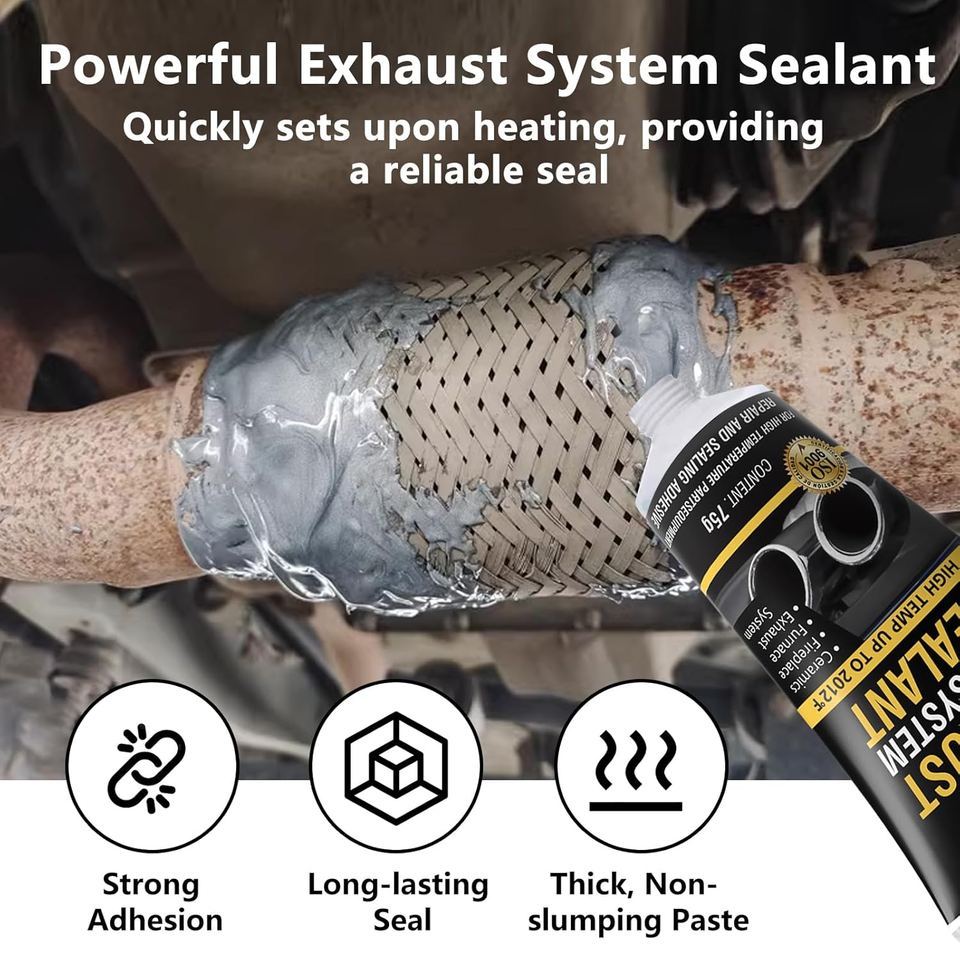 High Temp Muffler and Tailpipe Sealer - Exhaust System Sealant - 2.6 Oz ...