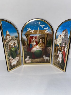 Folding Wooden Triptych Icon of Christmas Nativity of Christ Рождество ...