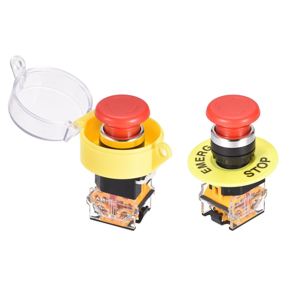 22mm Latching Emergency Stop Push Button Switch Protective Cover 60mm ...