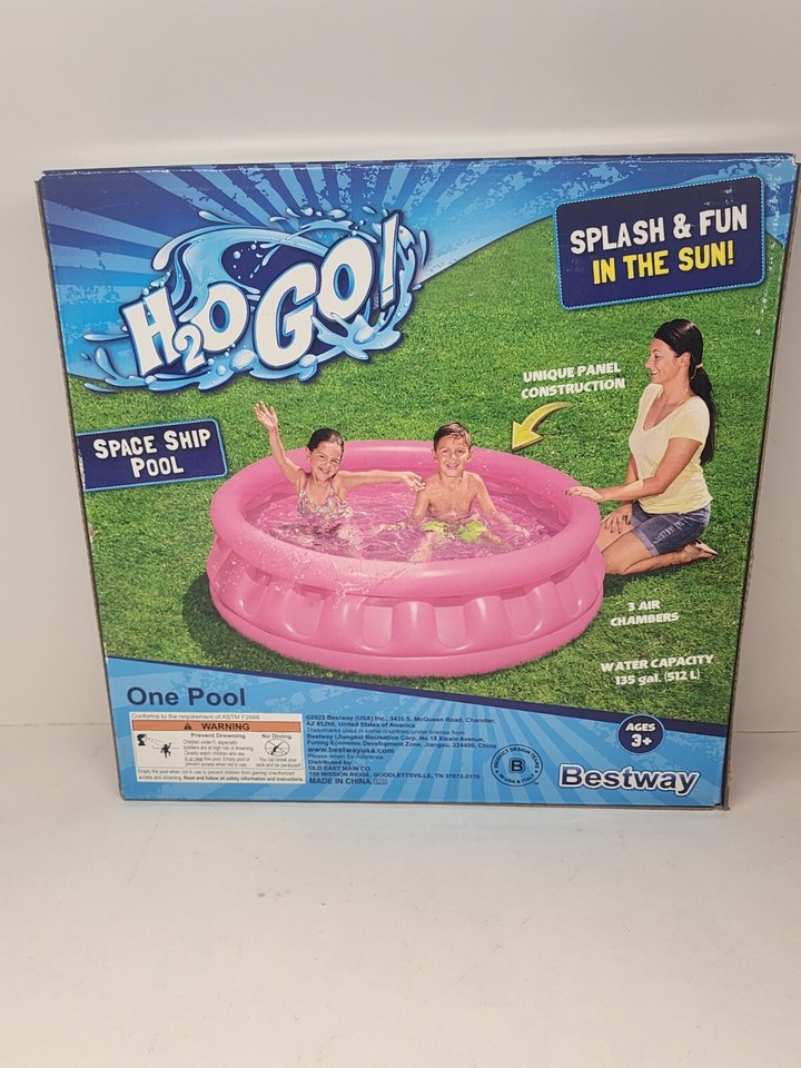 H2O GO Space Ship Inflatable Blow Up Kids Swimming Pool PINK New In Box ...
