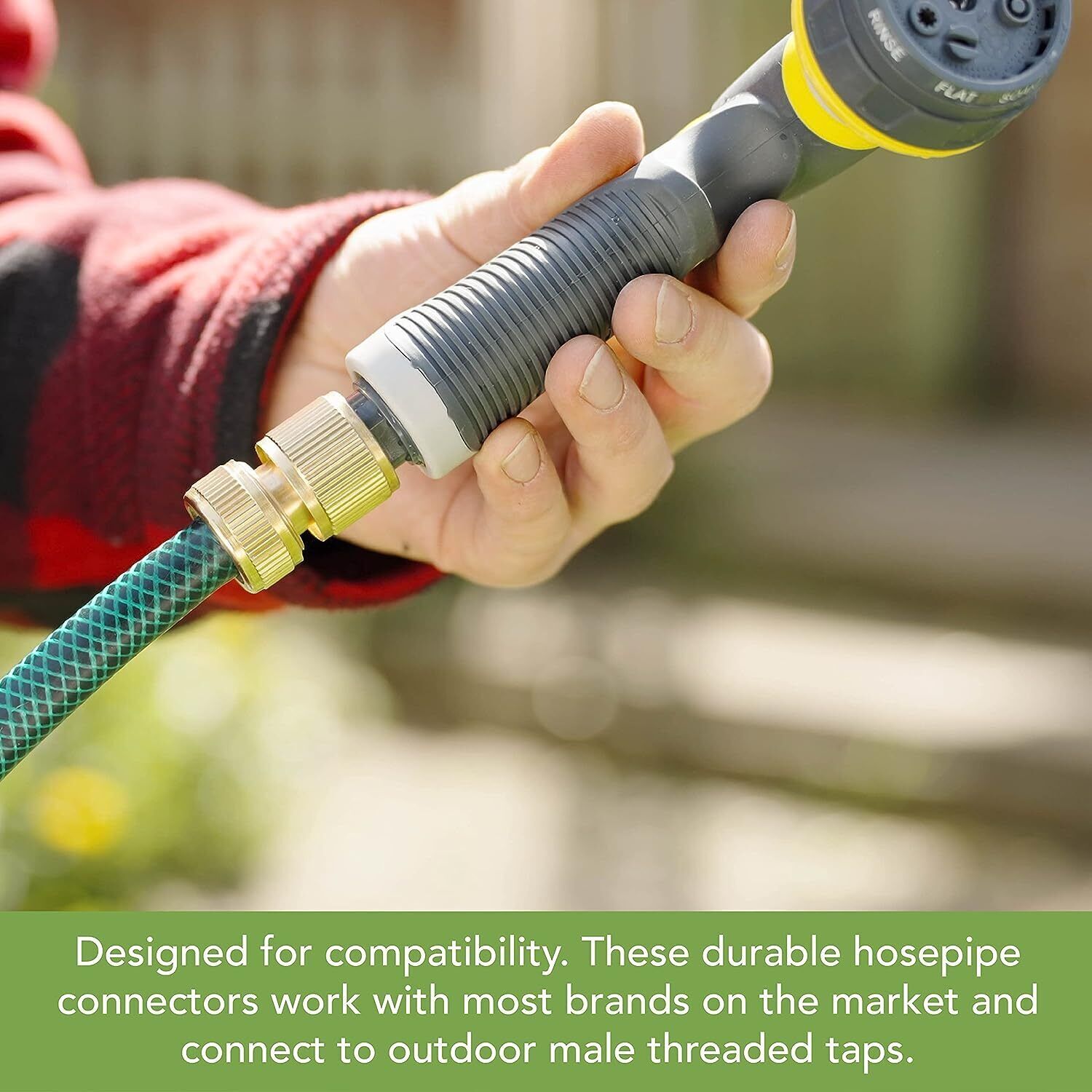 4PCS Brass Hose Pipe Fitting Tap Hosepipe Spray Nozzle Connectors ...