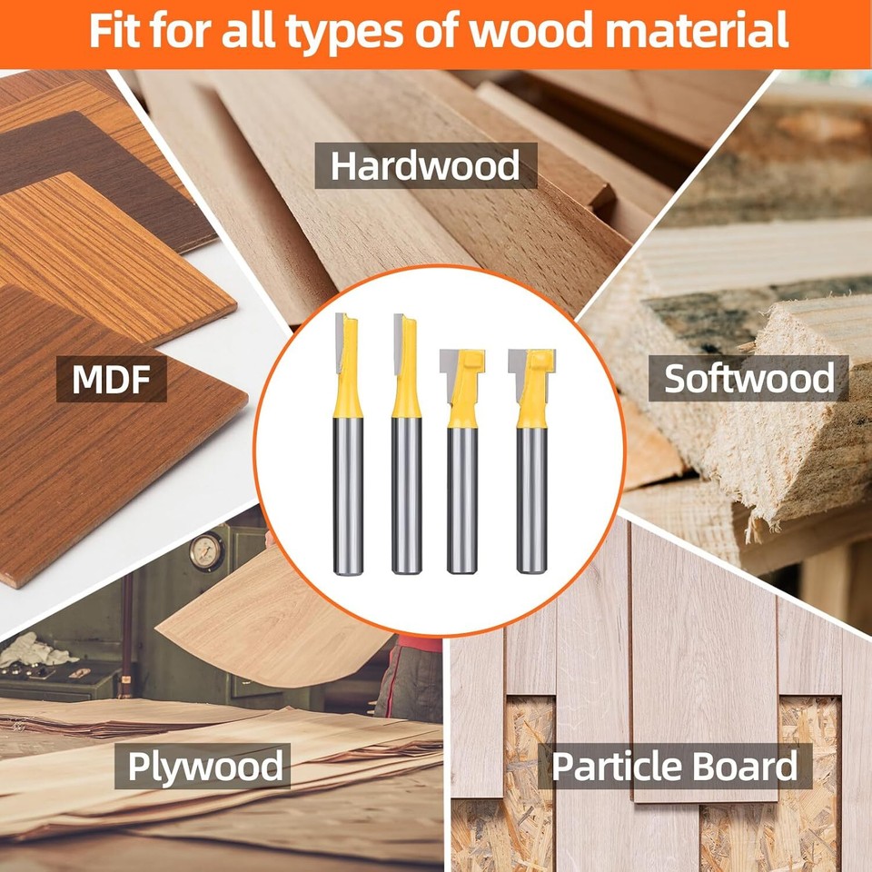 100 Piece Router Bits Set 1/4 Inch Shank Tungsten Carbide for ...