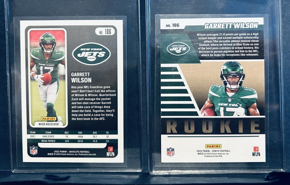 Garrett Wilson Rookie Card Lot Absolute Panini/ Zenith 106 2022 | eBay