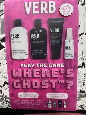Verb Ghost Holiday Kit - Ghost Shampoo, Conditoner, Heat Prep & Oil(A-B ...