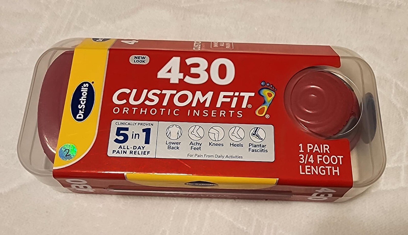 Dr. Scholl's CF430 Custom Fit Orthotic 5-in-1 Pain Relieve 3/4 Foot ...