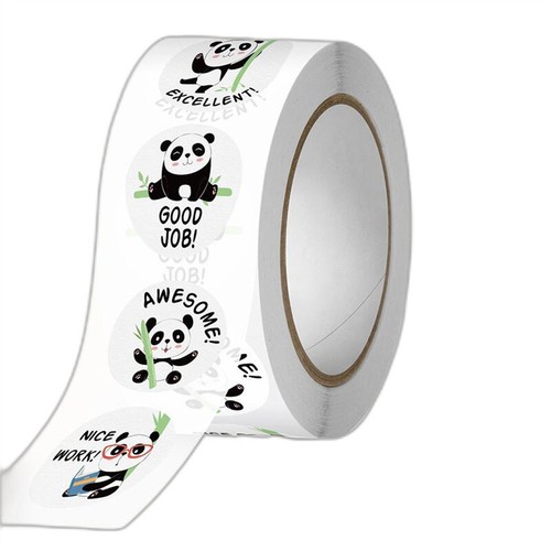 500Pcs 2.5cm Cute Animal Panda Label Stickers Roll For Envelope Seal ...