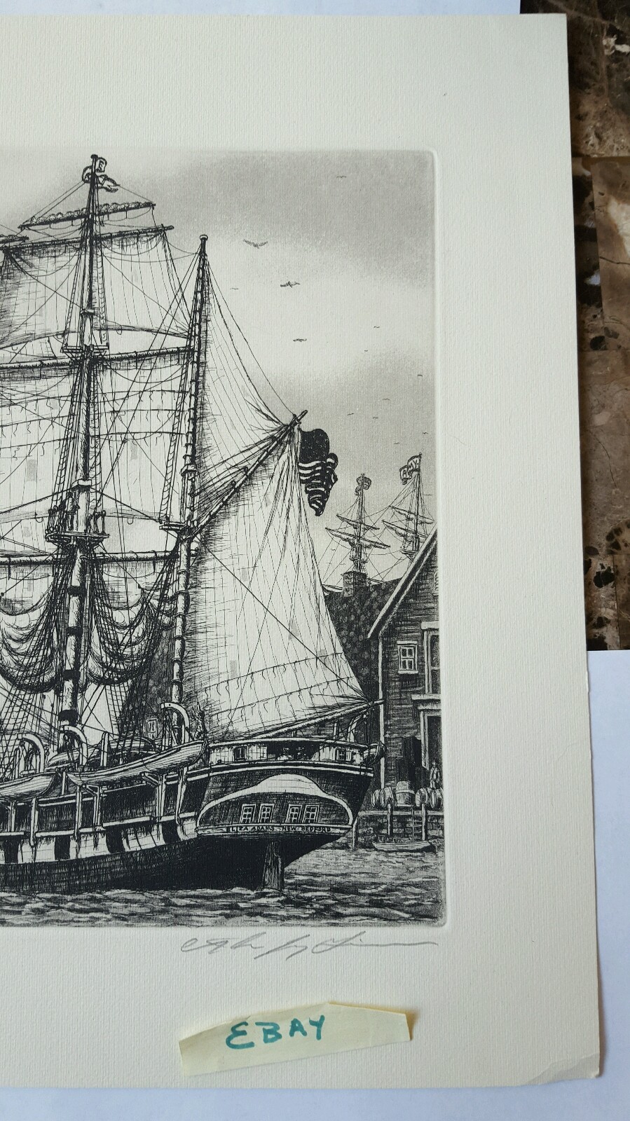 Jay Gaines Etching Ships of America Alan Impressed Historic A/P XVII ...