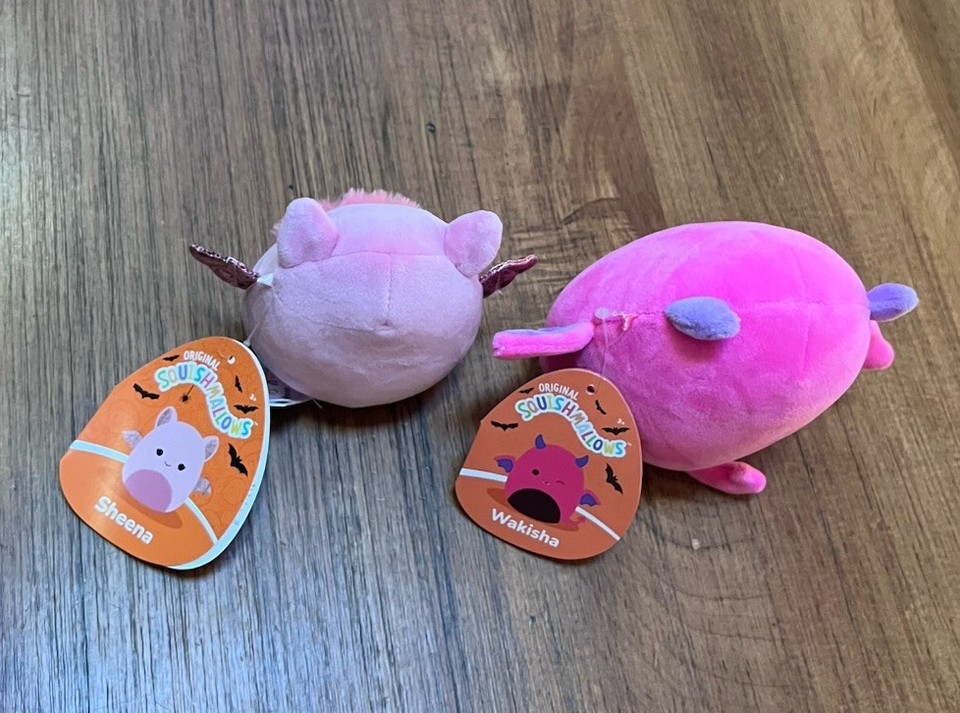 Squishmallows 4” Pink Sheena Bat New Nwt Plush 5” Wakisha Set | eBay