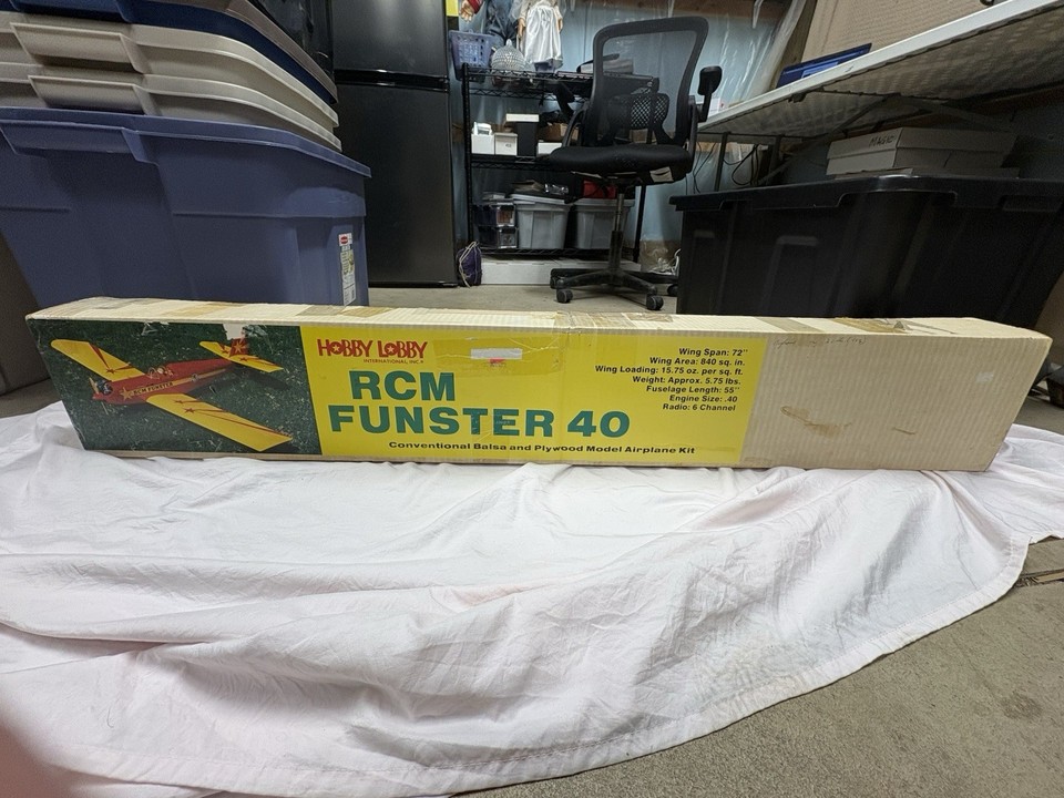 RCM Funster 40 RC Airplane Kit Wood New Vintage NOS Kit 72 NOB | eBay