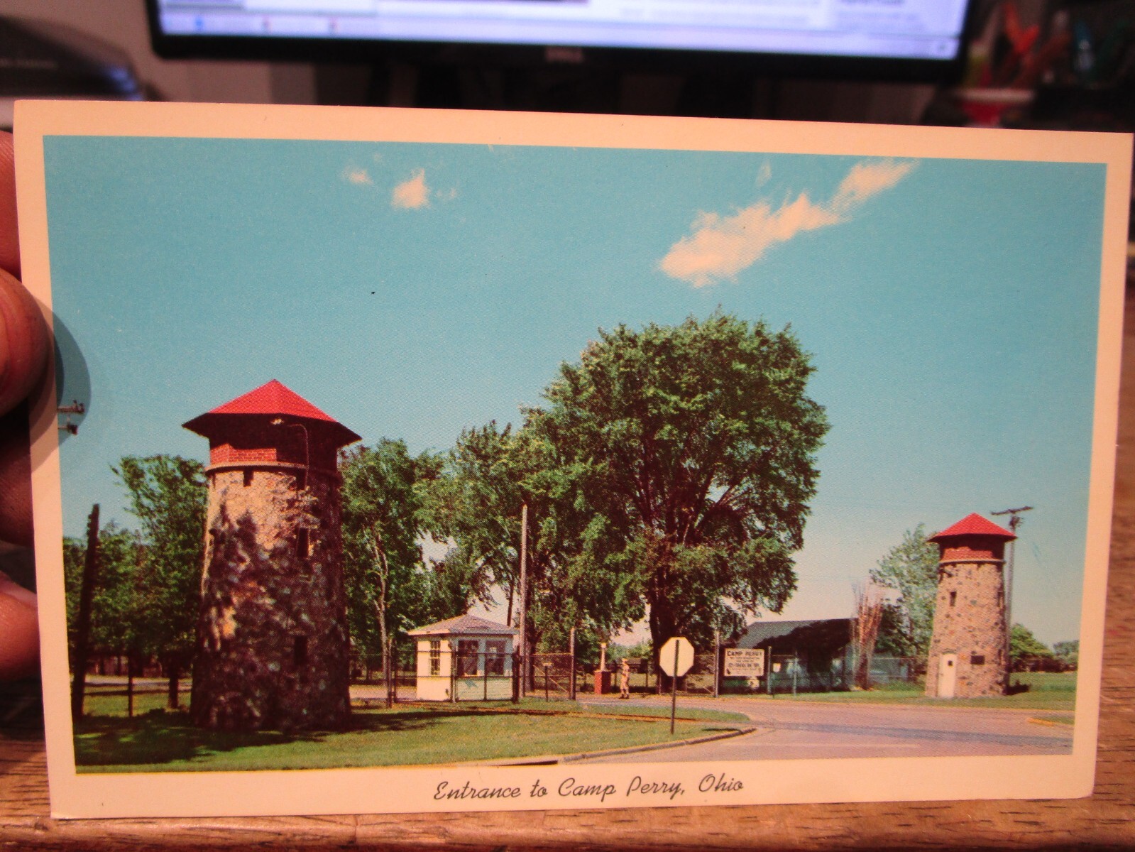 M1 Vintage Old OHIO Postcard Camp Perry Lake Erie Entrance Guard Towers ...