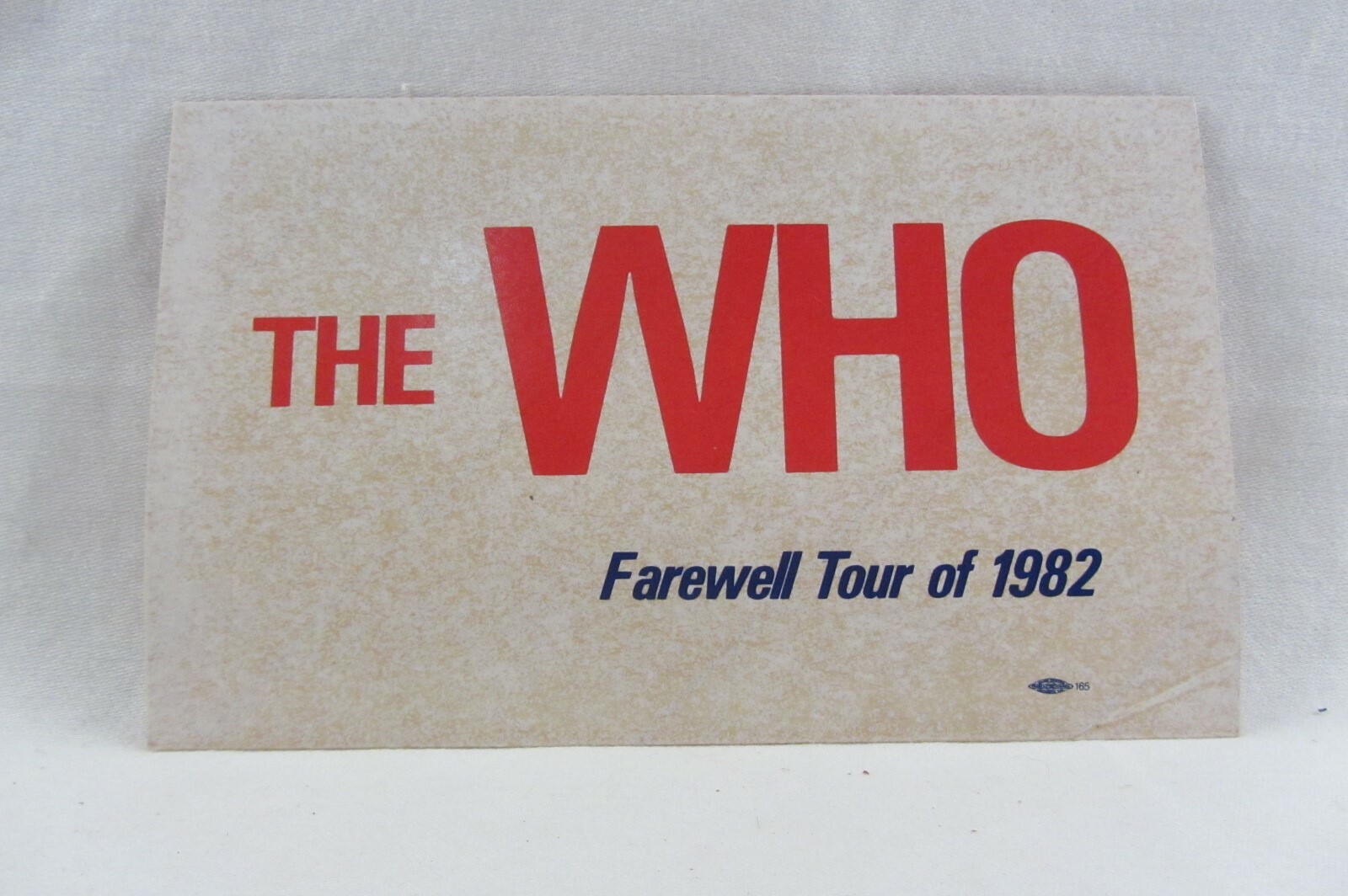 vtg - THE WHO Farewell Tour of 1982, 6.5"x4" printed on a light-brown ...