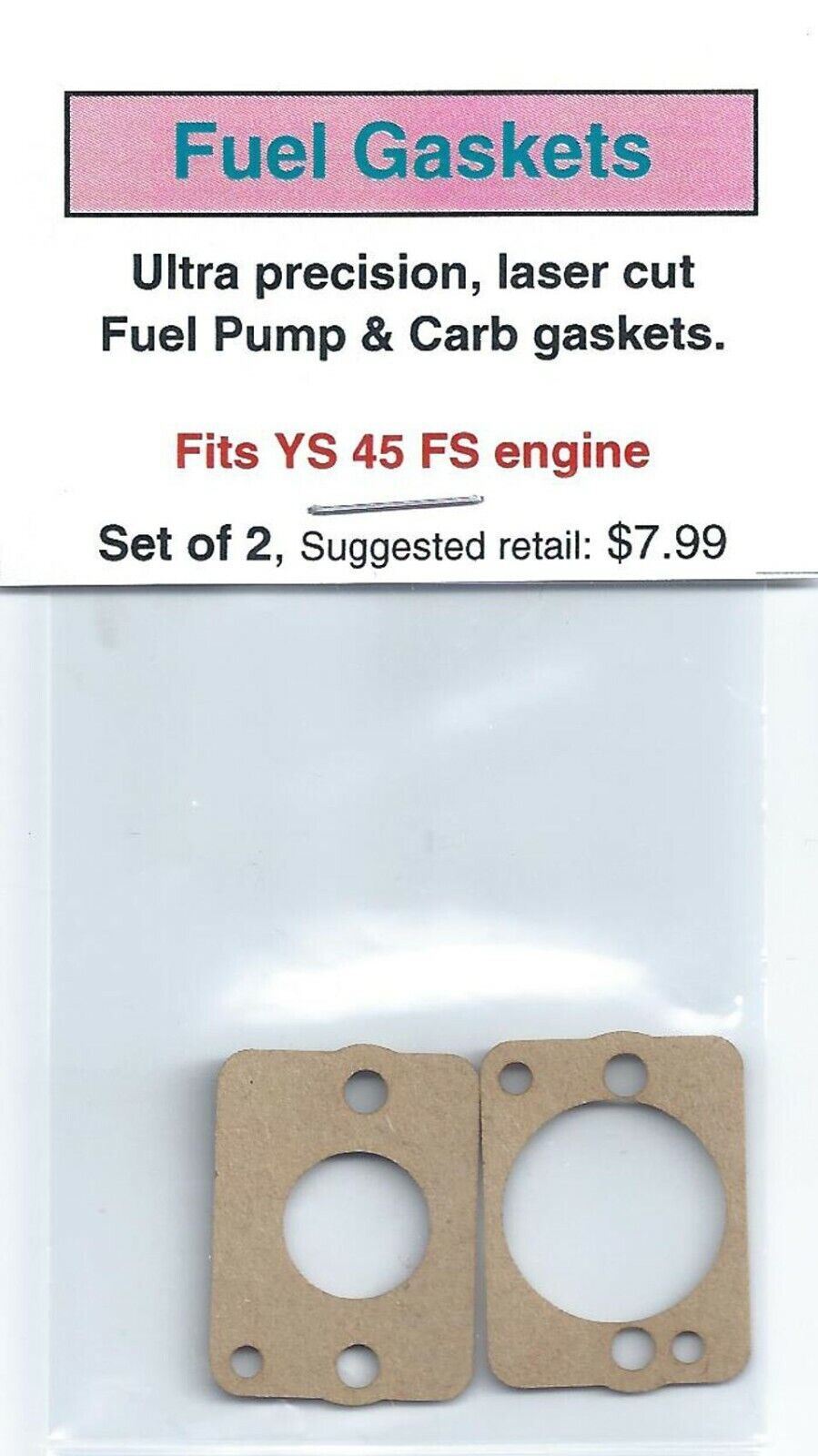 Aftermarket 2pc Fuel Pump & Carburetor Gasket SET fits YS 45 FS Engine ...