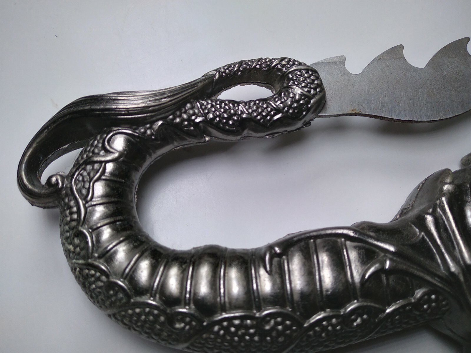Vintage Metal Carved Knife Handle Dragon Lethal Carving Blade Dagger ...