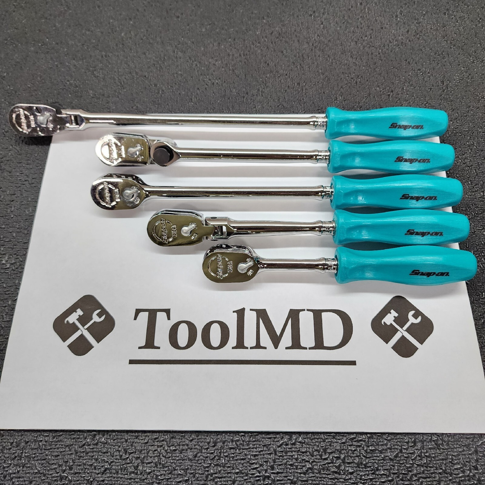 Snap-on Tools USA NEW 5pc TEAL 1/4" Drive Fixed Flex & Indexing Ratchet ...