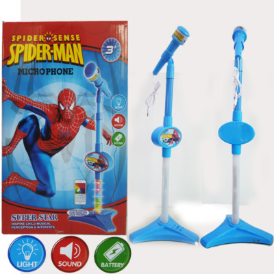 Spiderman Microphone Kid Musical Pretend Play Sing Talk Voice LED Light ...