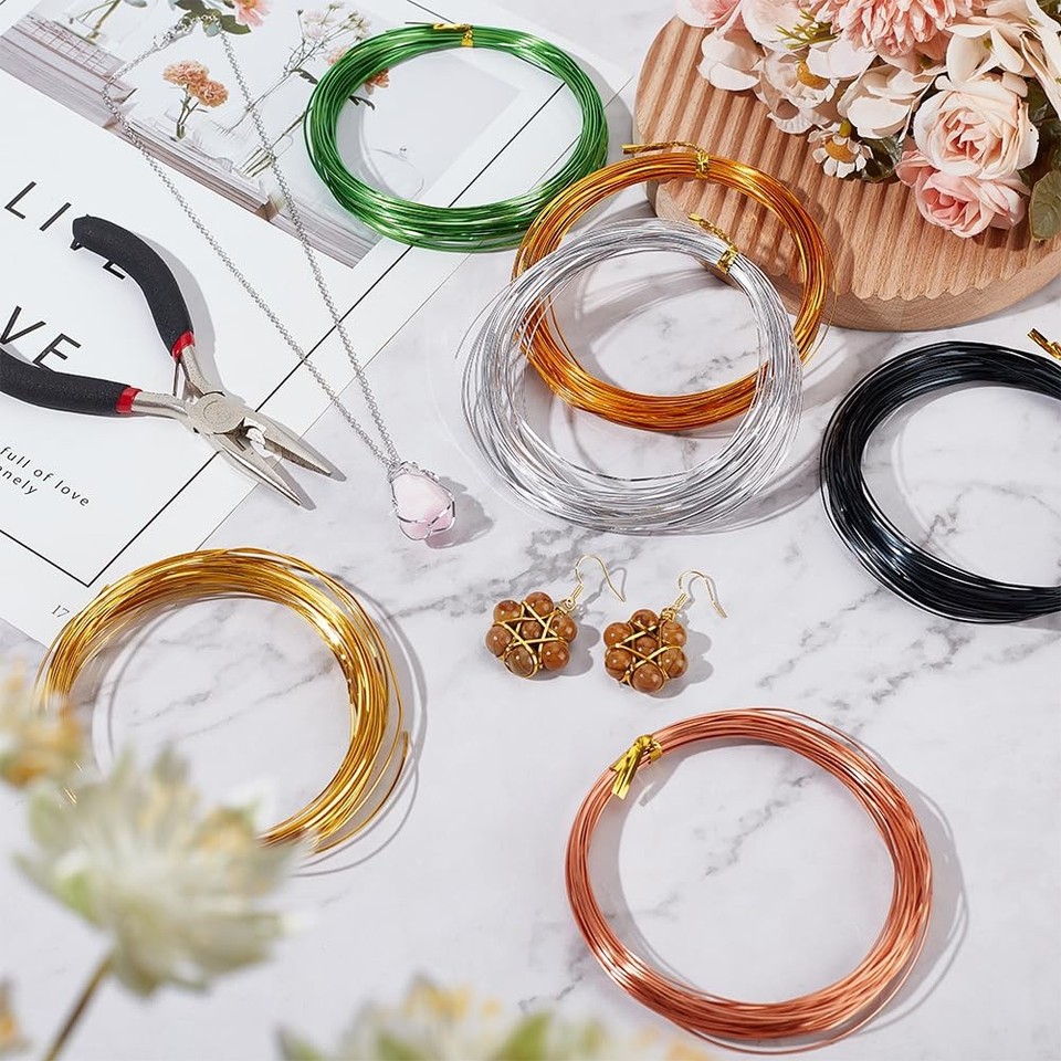 196Ft 6 Colors Flat Aluminum Wire, 0.5x1mm Colored Wire for DIY ...