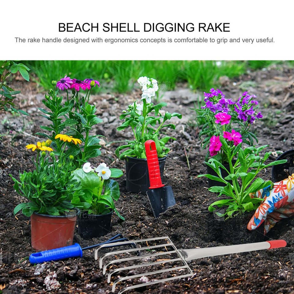 Seafood Digging Rake Rubber Handle Rake Digging Tool Beach Metal ...