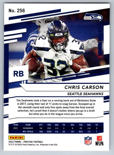 2022 Panini Prestige #256 Chris Carson Seattle Seahawks | eBay