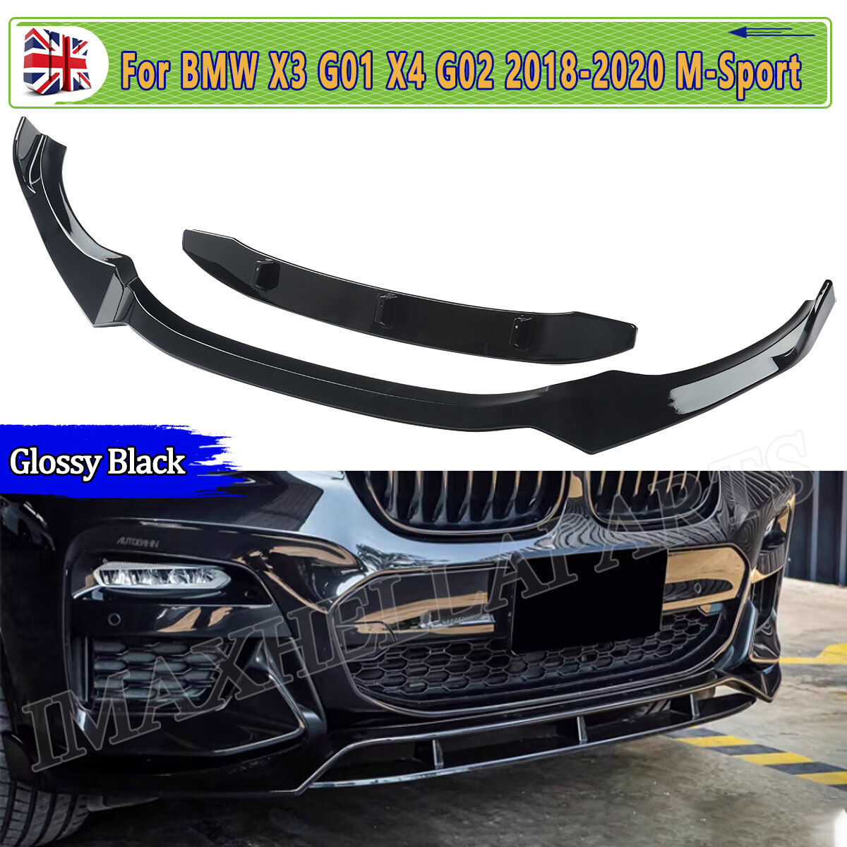 FOR BMW X3 G01 X4 GO2 FRONT SPLITTER LIP FIT 2017 + M PERFORMANCE LIP ...