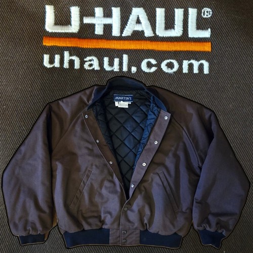 Martins Vintage 90s Y2K Insulated Uhaul Bomber Jacket Dark Brown/ Black ...